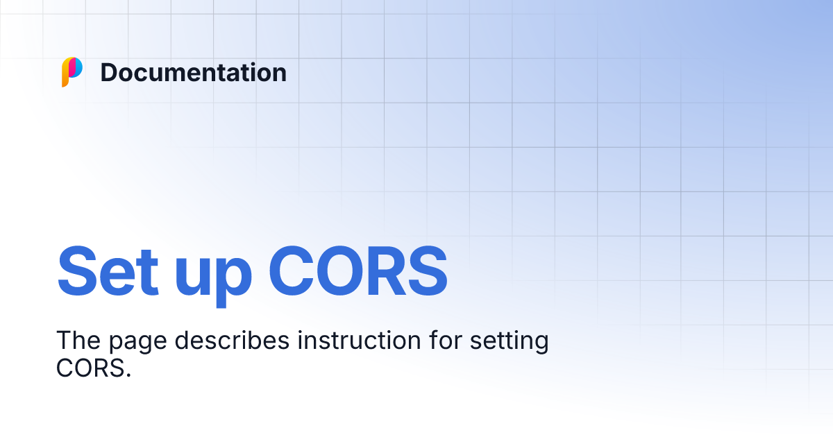 Set up CORS | Documentation
